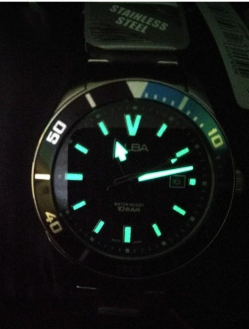 Alba Seiko " Batman " 100m Dive Quartz Watch Comes With Free Nato Strap ...