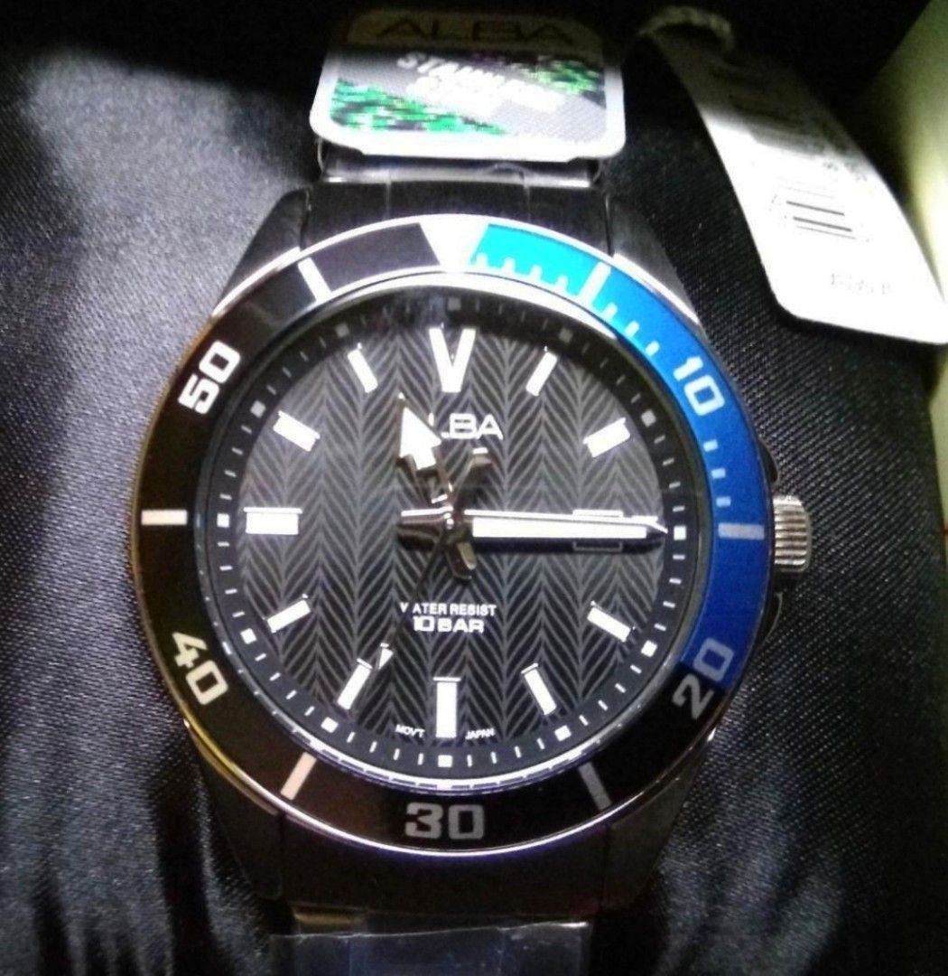 Alba Seiko " Batman " 100m Dive Quartz Watch Comes With Free Nato Strap ...
