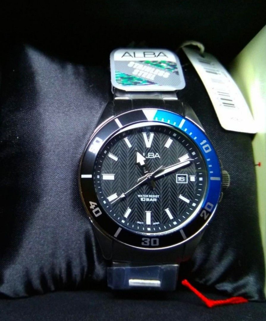 Alba Seiko " Batman " 100m Dive Quartz Watch Comes With Free Nato Strap ...