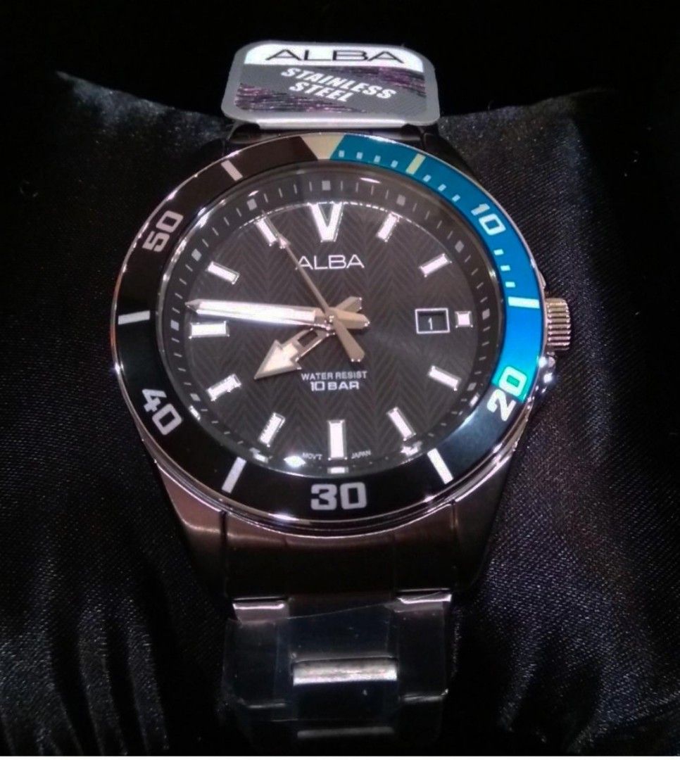 Alba Seiko " Batman " 100m Dive Quartz Watch Comes With Free Nato Strap ...