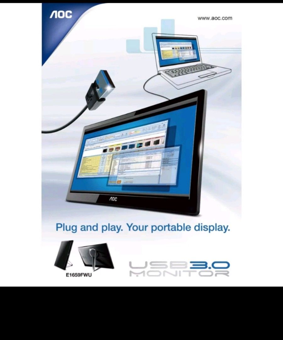 AOC Portable Monitor, Computers & Tech, Parts & Accessories, Monitor ...