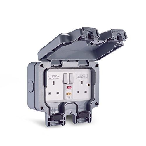 Aodoka Outdoor Socket, Weatherproof Storm RCD Socket Double Switched 13 ...