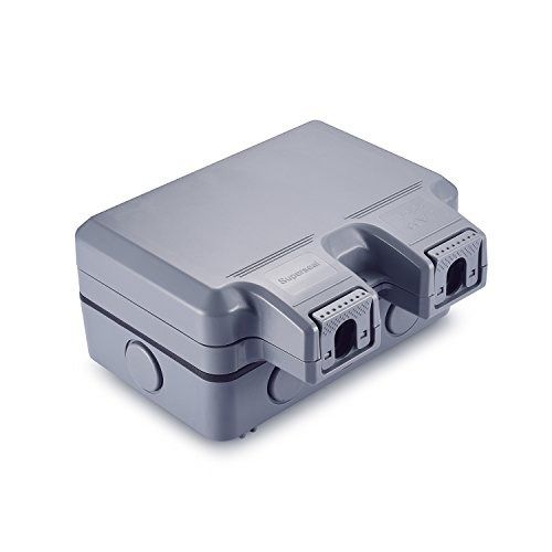 Aodoka Outdoor Socket, Weatherproof Storm RCD Socket Double Switched 13 ...