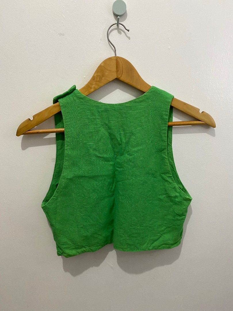 Araw the line (melfi green linen top) on Carousell