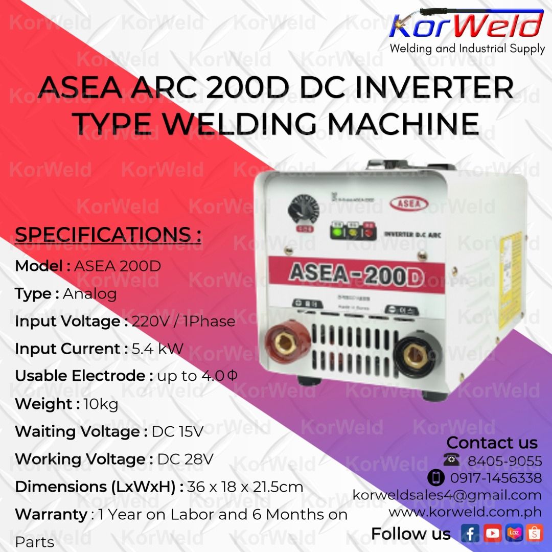 ASEA Portable ARC Welding Machine 200D Heavy Duty (Made In Korea ...
