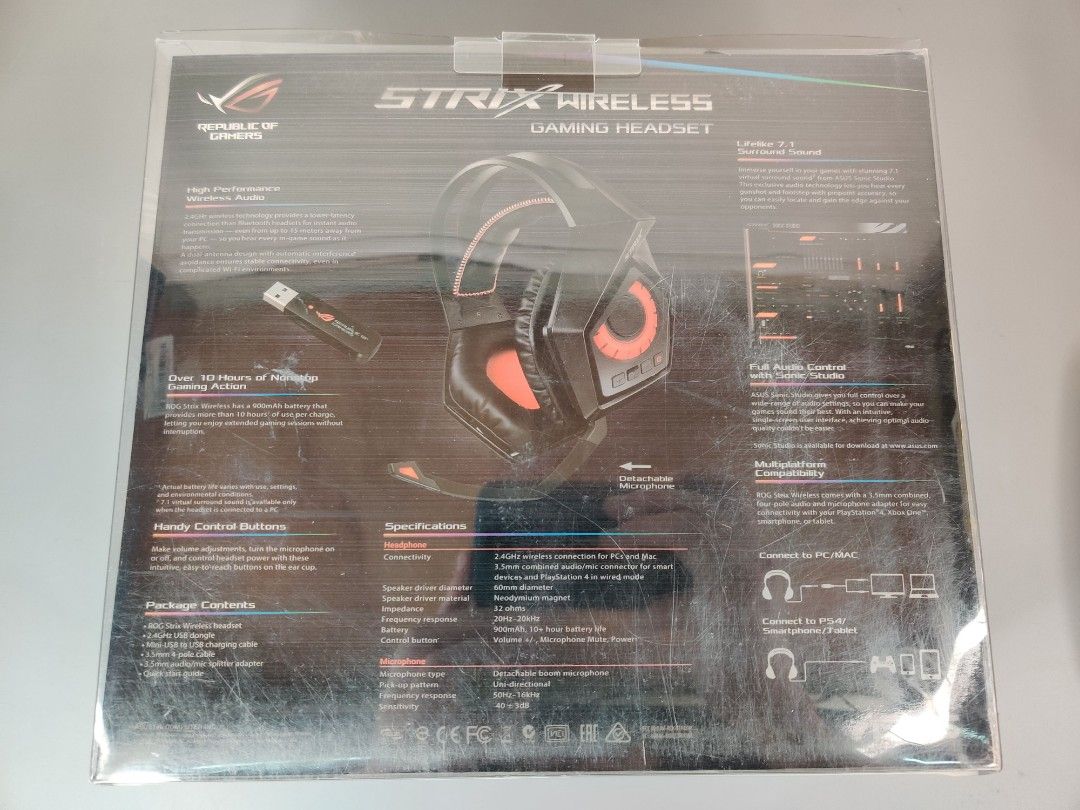 ASUS ROG Srix Wireless Gaming Headset, Audio, Headphones & Headsets on ...