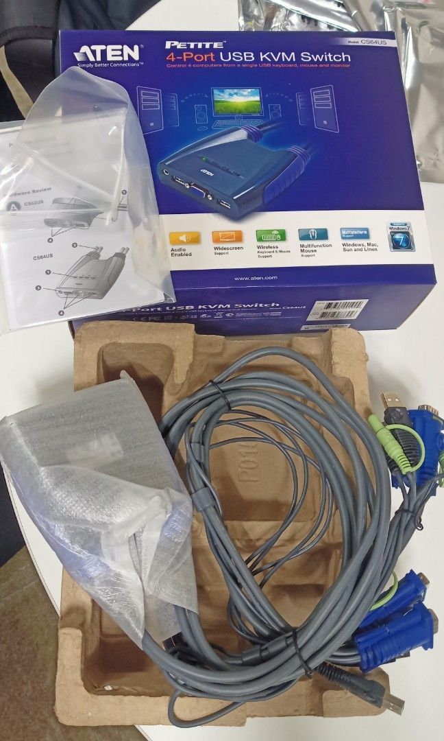 Aten 4 Port Usb Kvm Switch Computers And Tech Parts And Accessories