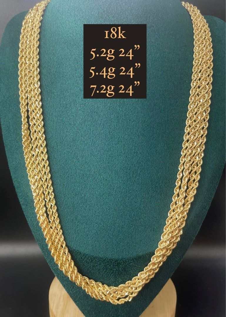 Auth 18K Saudi Gold Chain necklace on Carousell
