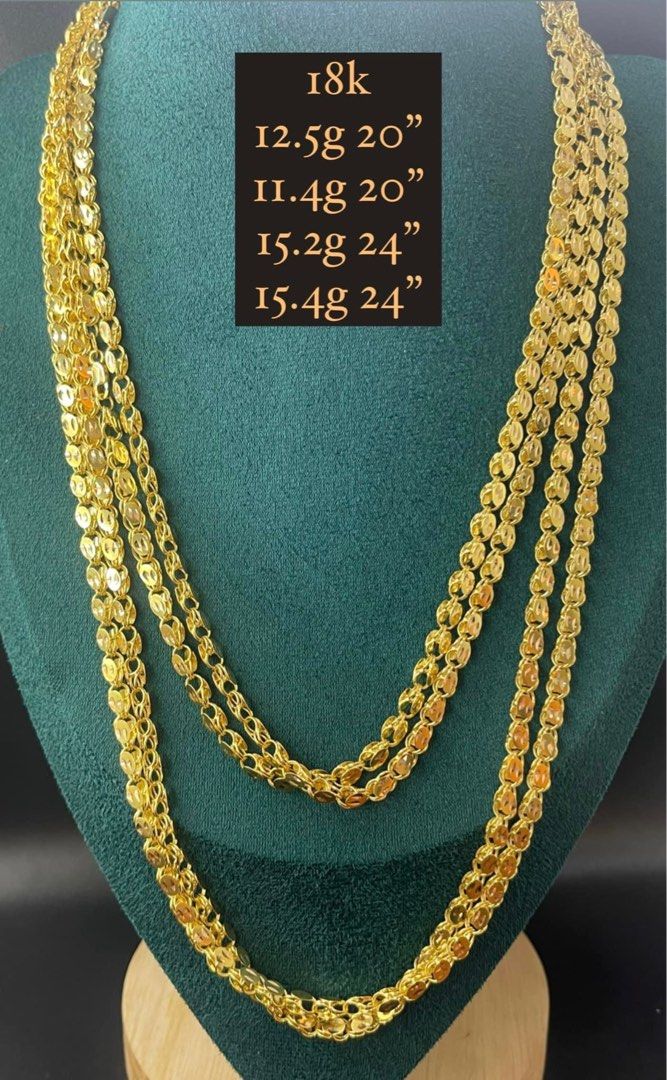Auth 18K Saudi Gold Chain necklace on Carousell