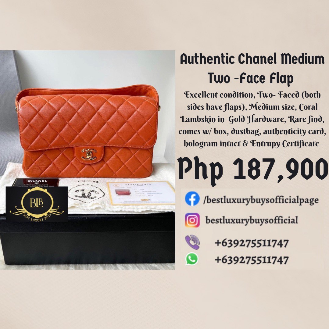 Authentic Chanel Medium Two- Faced Flap Bag with Entrupy Rare Find on ...