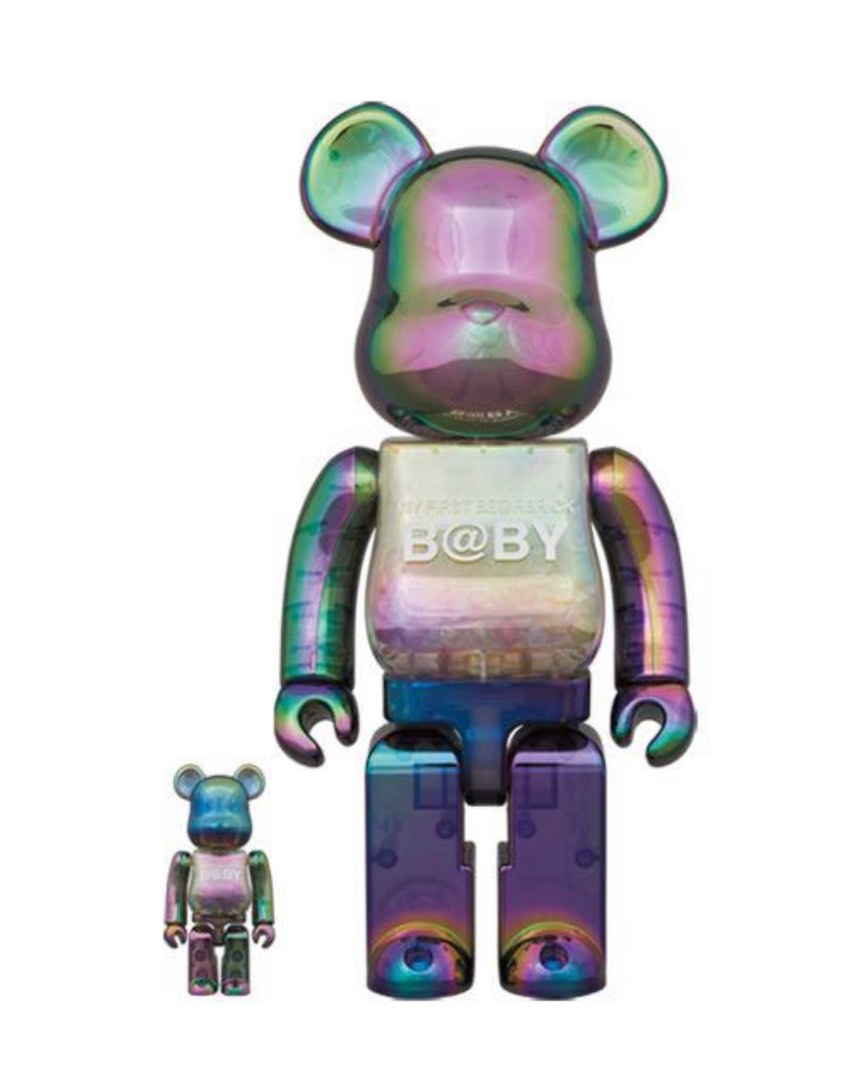 Bearbrick My First Baby Clear Black Chrome Ver. 400% + 100%, Hobbies ...