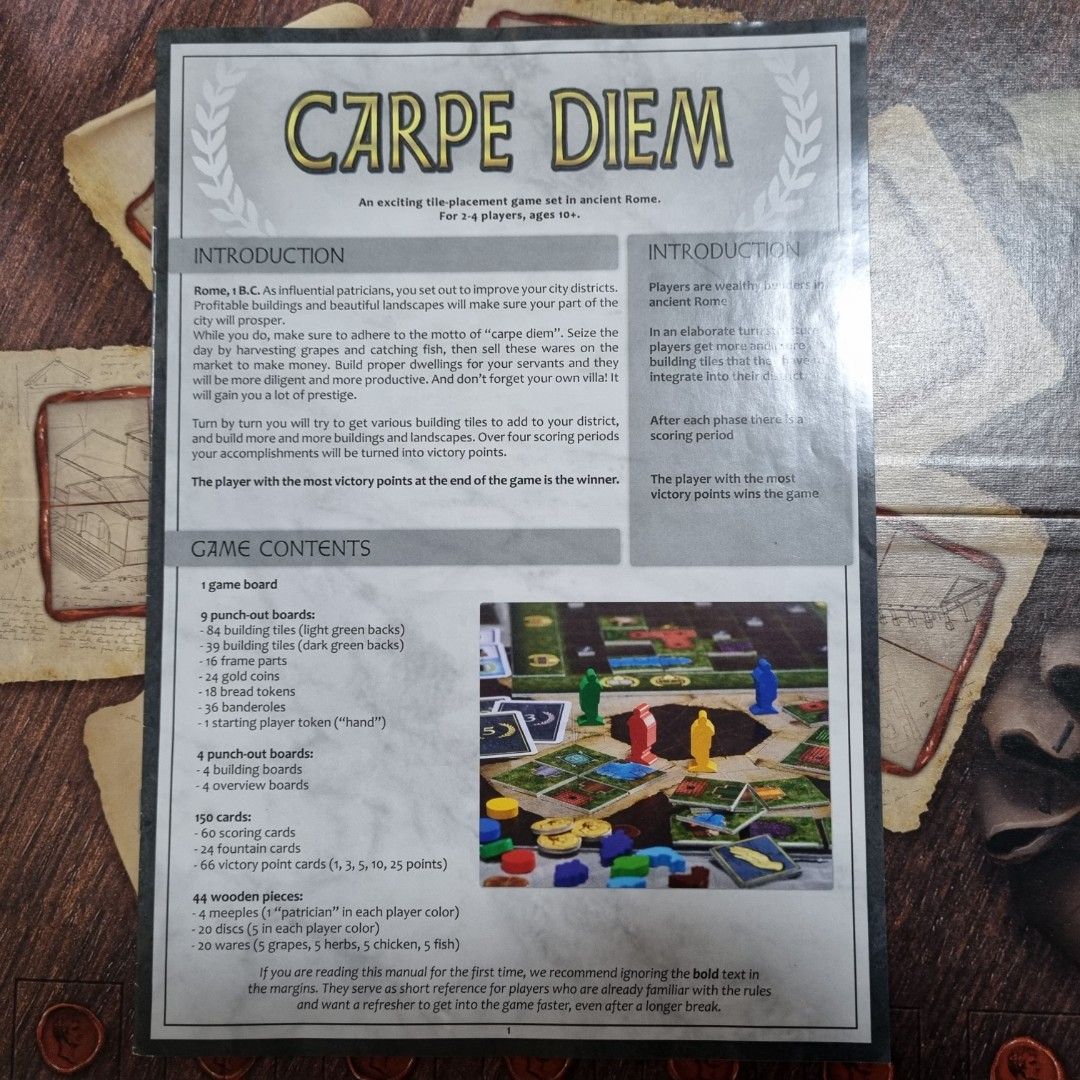 Carpe Diem board game, Hobbies & Toys, Toys & Games on Carousell