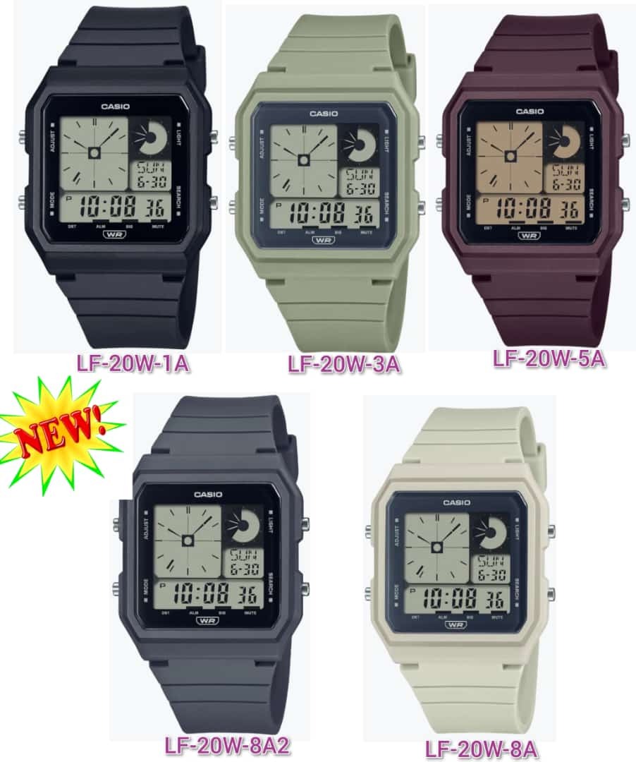 Casio LF-20W-1A Retro Vintage Series Twin graph Digital Watch, Women's ...