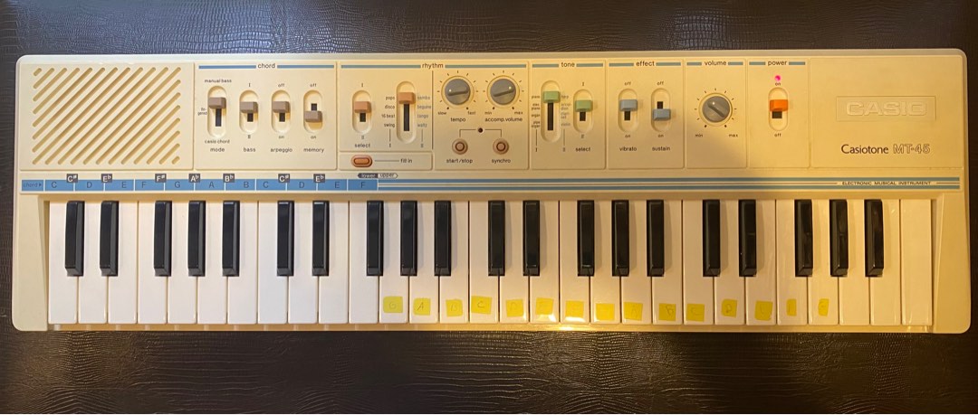 Casio MT-45 Casiotone 49Key Synthesizer 1980s - White / japan vintage ...