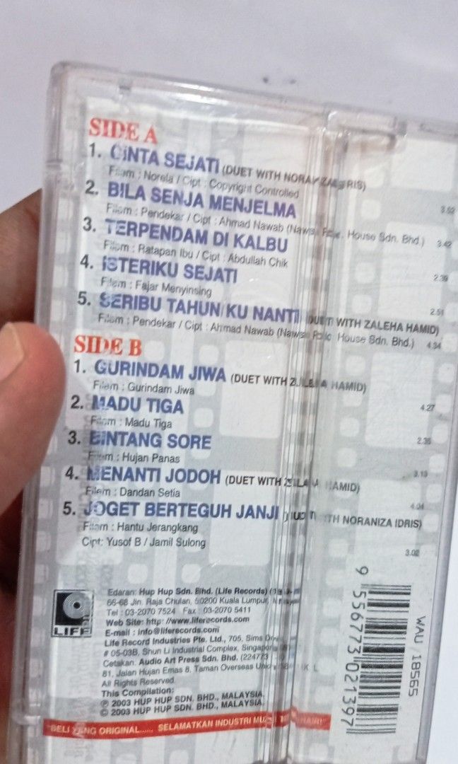 [CASSETTE] KENANGAN ABDULLAH CHIK BERSAMA LAGU-LAGU FILEM, Hobbies ...