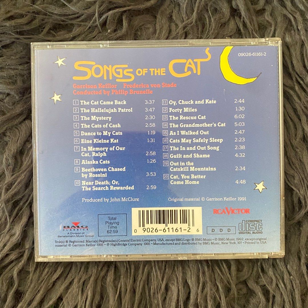 CD SONGS OF THE CAT Garrison Keillor,Frederica Von Stade, Hobbies ...