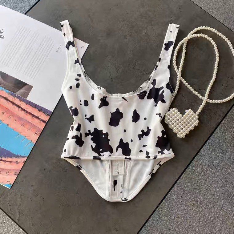 Cow Print Corset Top Womens Fashion Tops Sleeveless On Carousell