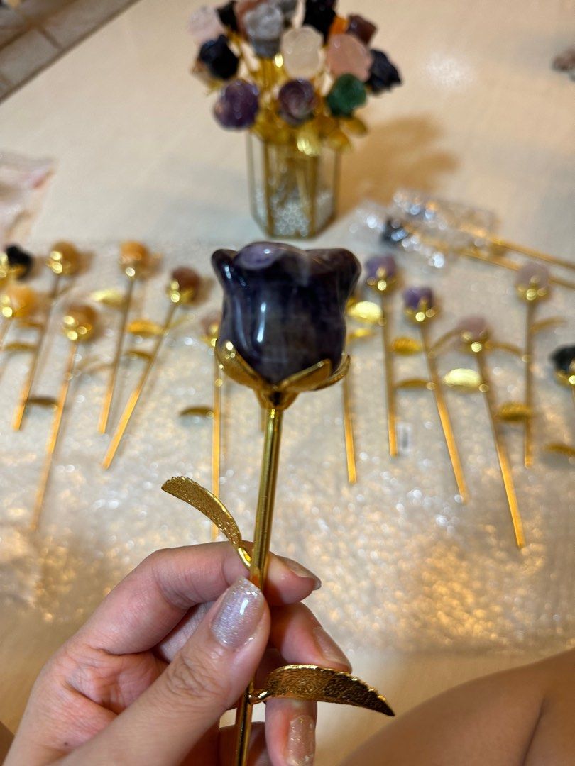 Crystal rose, Women's Fashion, Jewelry & Organisers, Precious Stones on ...