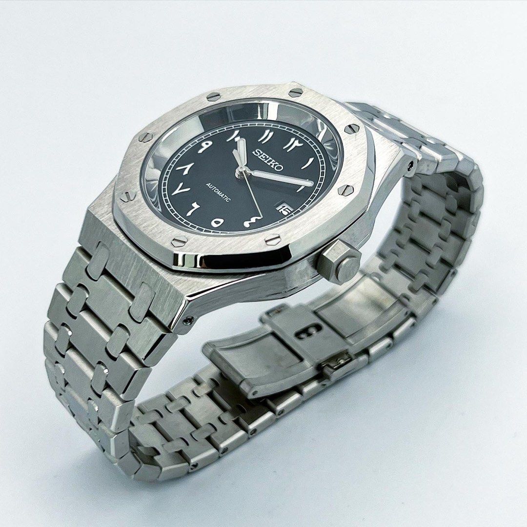 Custom Seiko Mod Black Arabic AP in 42mm, Men's Fashion, Watches ...