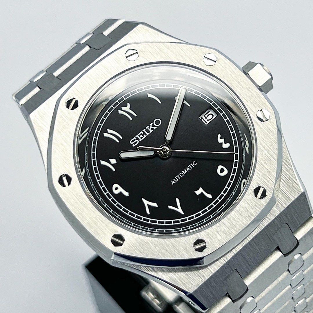 Custom Seiko Mod Black Arabic AP in 42mm, Men's Fashion, Watches ...