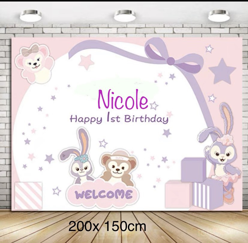Customised Name Canvas Birthday Backdrop ~various designs~Free delivery ...