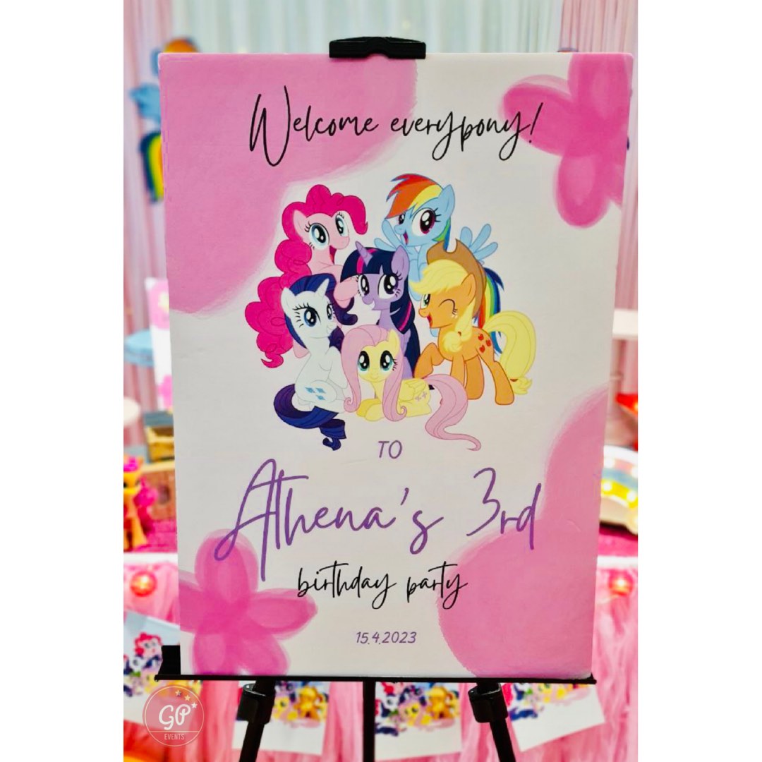 Customized My Little Pony Theme Birthday Poster, Hobbies & Toys ...