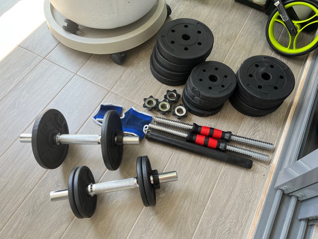 Decathlon weight training set, Sports Equipment, Exercise & Fitness ...