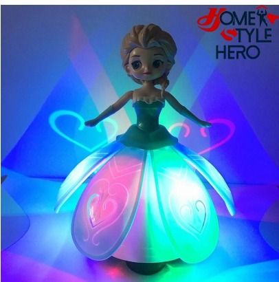 Disney Princess Dancing Toy Electric Rotating Music Light Frozen Elsa ...