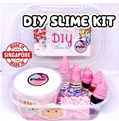 DIY Slime Kit (White/Clear Base) with Sprinkles, Colouring, Activator ...