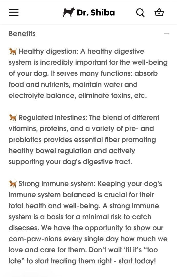 Dr. Shiba Happy Tummy (Pre/Probtiotics for Dogs), Pet Supplies, Health ...
