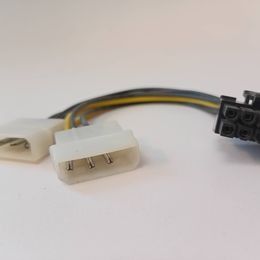 Dual 4 Pin Molex IDE to 8 Pin PCI Express Power Cable PCI-E Adapter on ...