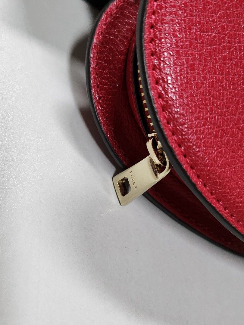 Furla Red Heart Lock Shape Purse, Luxury, Bags & Wallets on Carousell