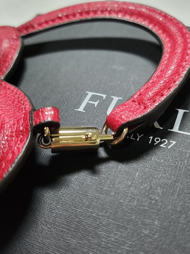Furla Red Heart Lock Shape Purse, Luxury, Bags & Wallets on Carousell