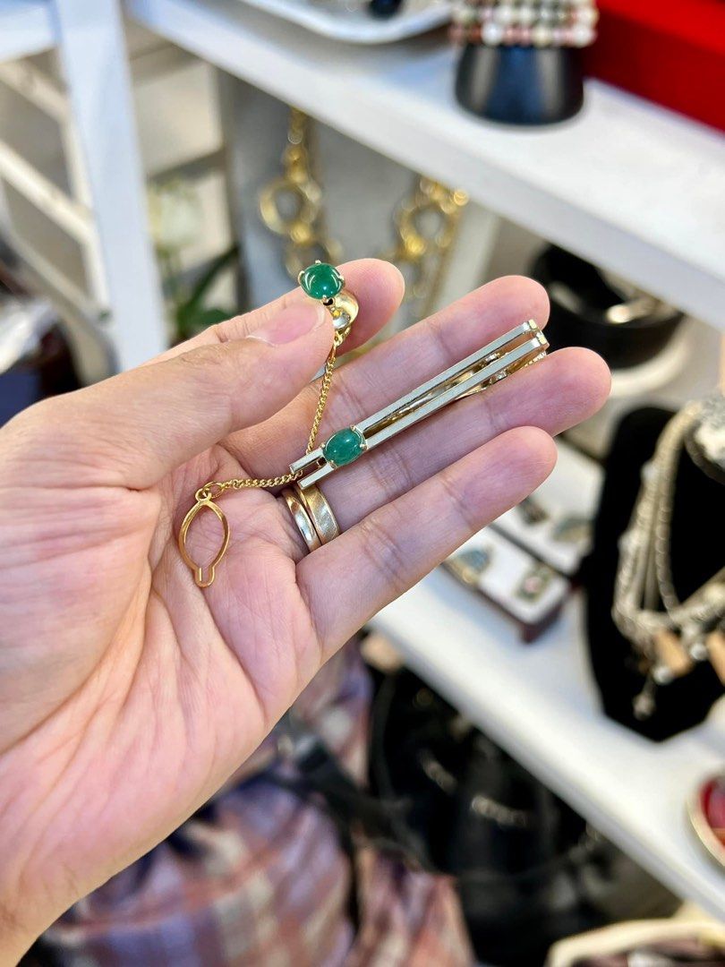 Gold Plated Jade Pin Set From Japan on Carousell