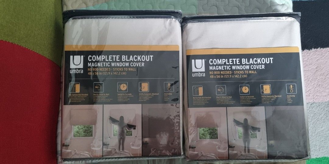Complete blackout magnetic window cover, Furniture & Home Living, Home ...