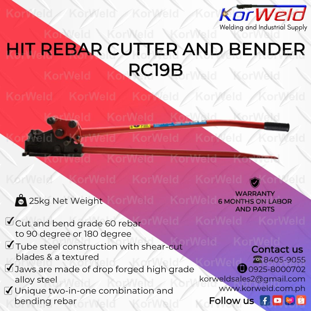 HIT Re-Bar Cutter & Bender RC 19-B Lenght: 1,320mm, Cutting Capacity ...