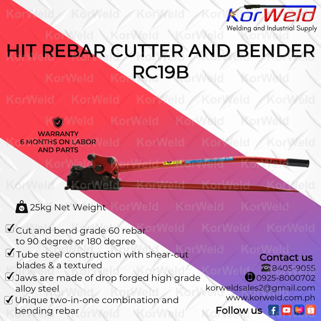 HIT Re-Bar Cutter & Bender RC 19-B Lenght: 1,320mm, Cutting Capacity: 19mm on Carousell