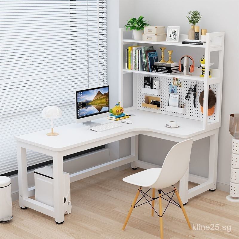 Hole board corner desk bookshelf bookshelf integrated simple student ...