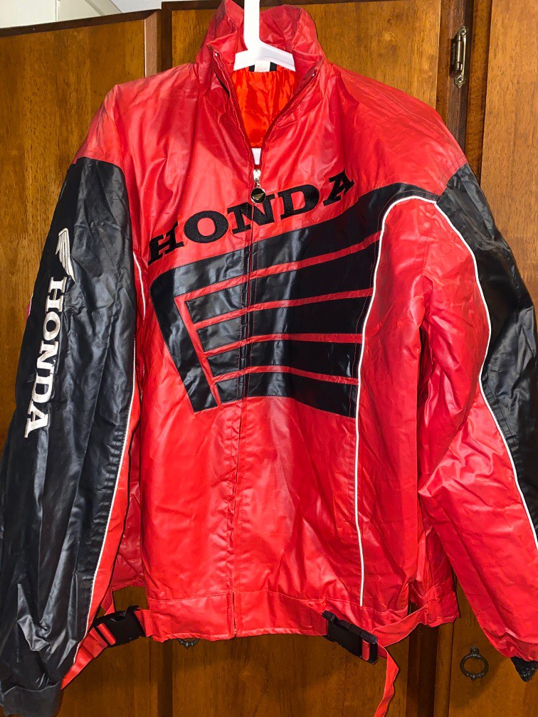 Honda Leather Jacket, Motorcycles, Motorcycle Apparel on Carousell