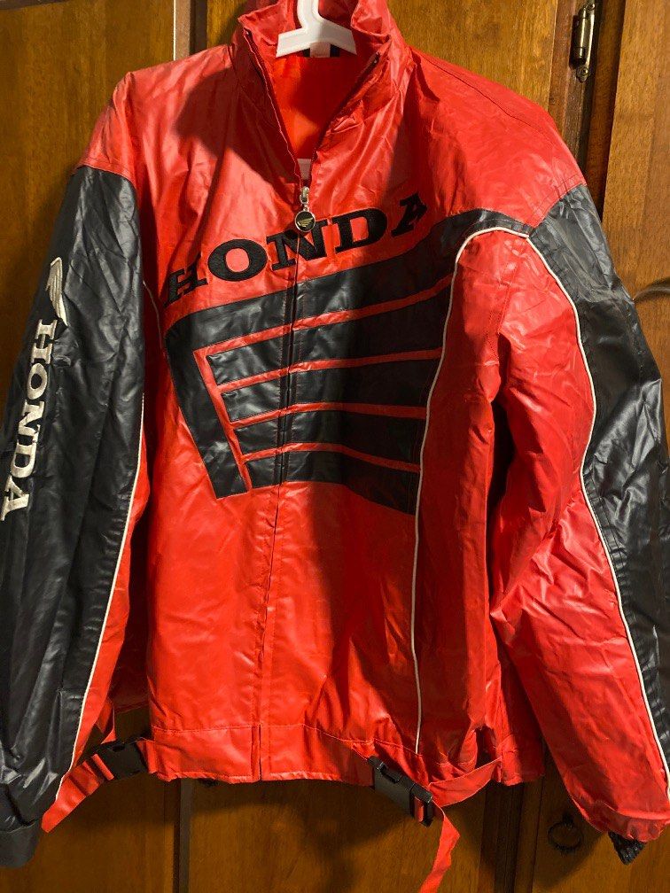 Honda Leather Jacket, Motorcycles, Motorcycle Apparel on Carousell
