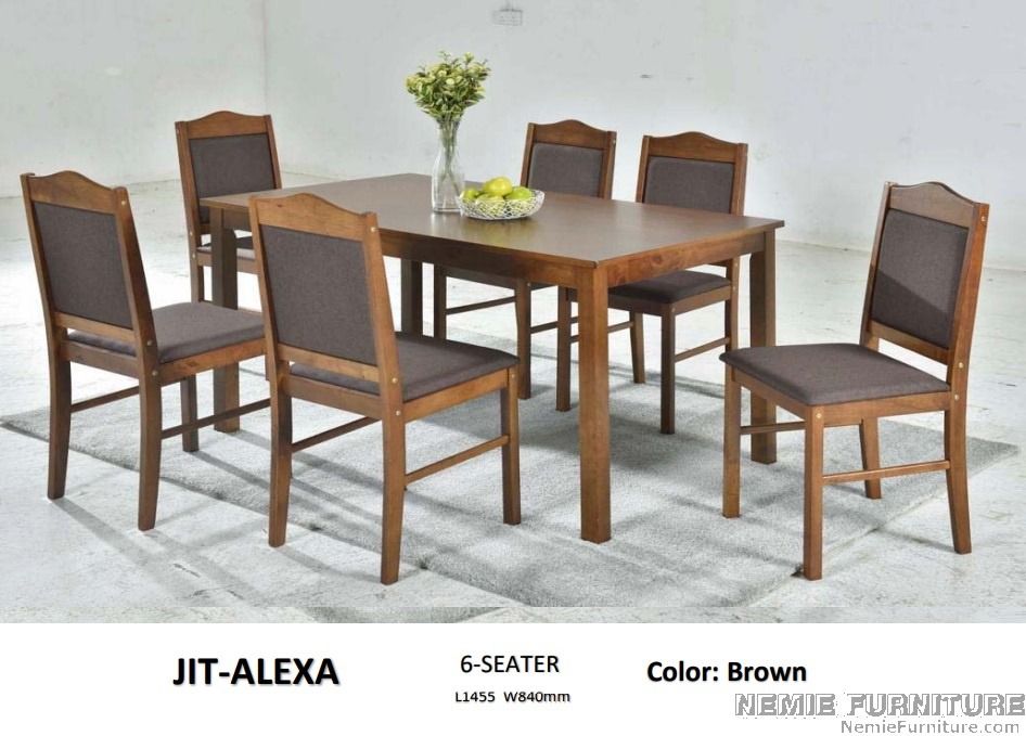 JIT ALEXA dining table with 6 chairs on Carousell