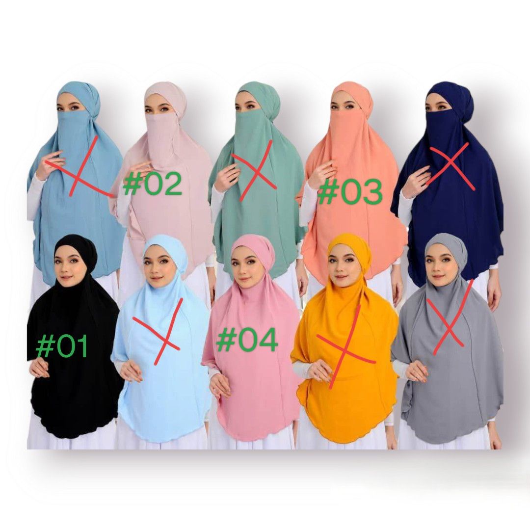 Khimar Umrah Tali Labuh, Women's Fashion, Muslimah Fashion, Hijabs on ...