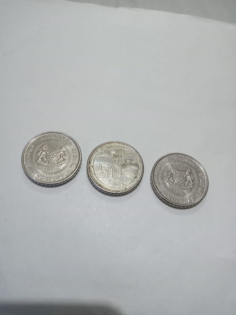 Koin 50 cent Singapore, Antik, Uang Lama di Carousell