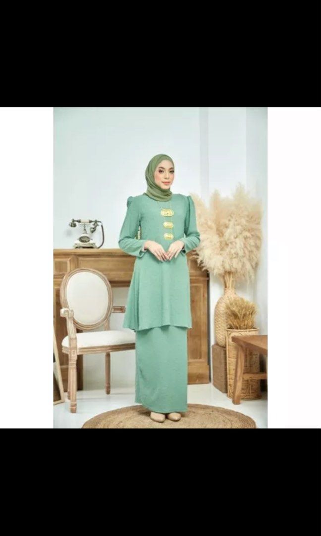 Kurung Puff L, Women's Fashion, Muslimah Fashion, Baju Kurung & sets on Carousell