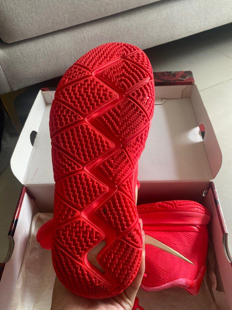 kyrie 4 red capret, Men's Fashion, Footwear, Sneakers on Carousell