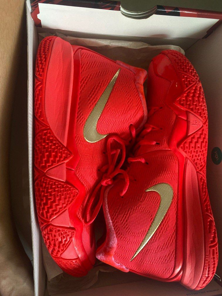 kyrie 4 red capret, Men's Fashion, Footwear, Sneakers on Carousell