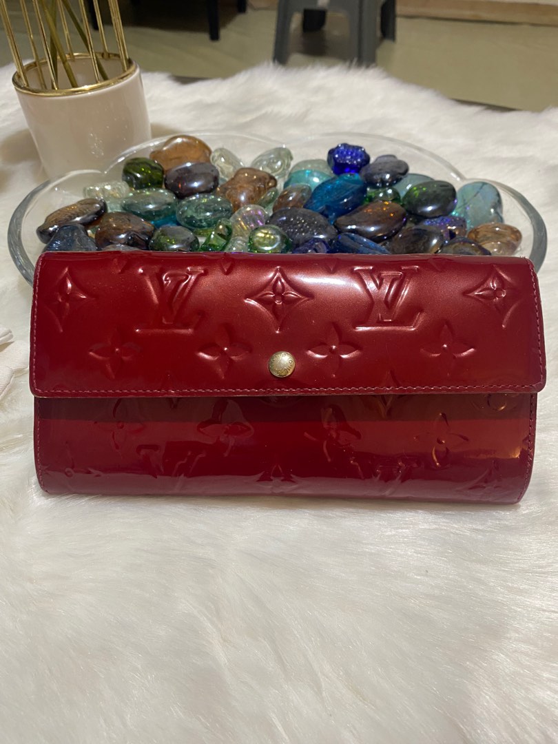 Authentic LV Monogram Vernis Sarah long bifold wallet, Luxury, Bags ...