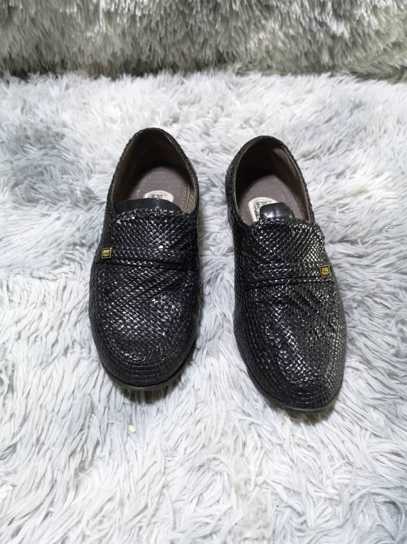Marelli Black Woven Leather Shoes on Carousell