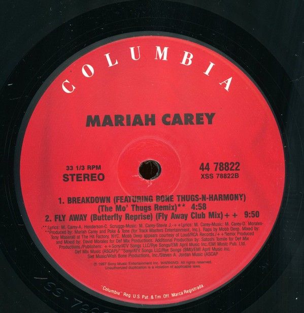 MARIAH CAREY - MY ALL / BREAKDOWN 12" singles vinyl (pre-loved ...