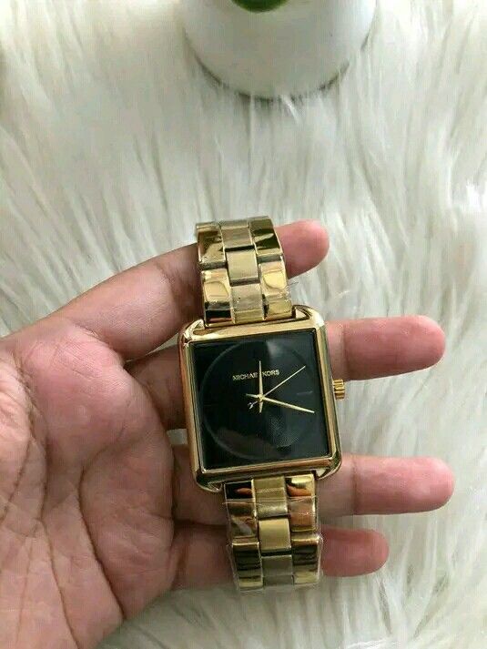 Michael Kors Lake Gold Tone Black Dial Watch (MK3644), Luxury, Watches ...